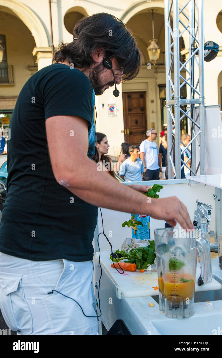 Turin, Italy. 27th July, 2014. The focus of the mixing, wants to be ...