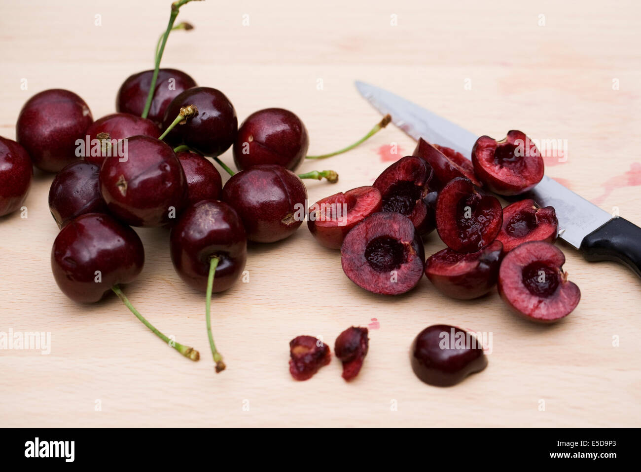 Preparing fresh Cherries Stock Photo - Alamy