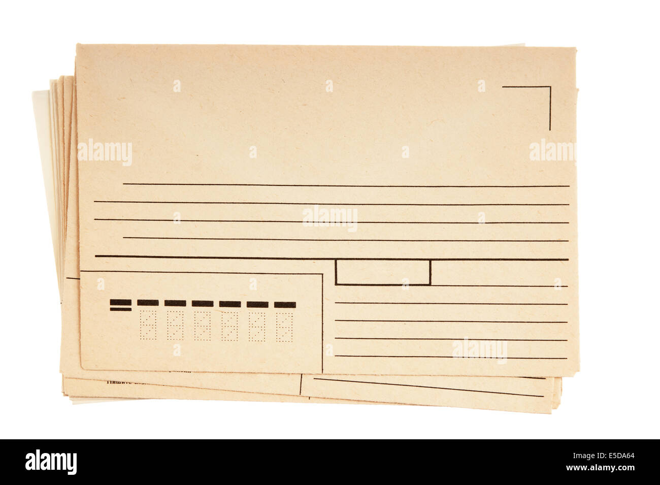 stack of mail envelopes isolated on white background Stock Photo - Alamy