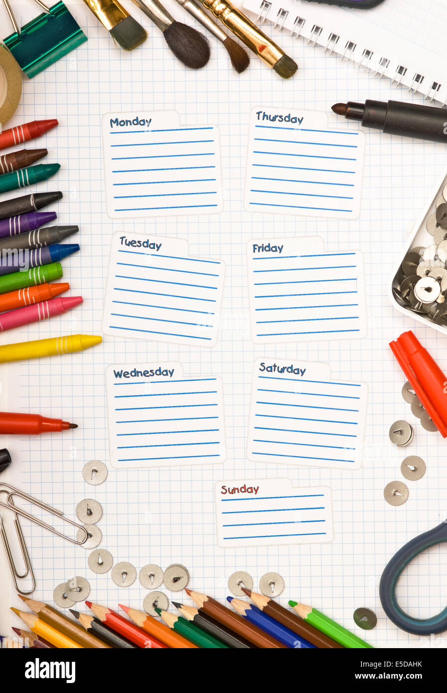 schedule for the week Stock Photo - Alamy