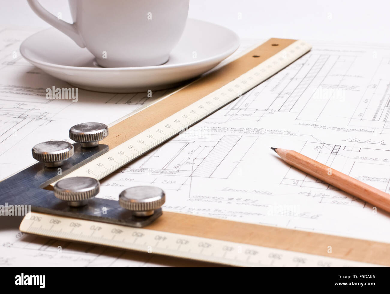 old drawing apparatus and instruments Stock Photo - Alamy