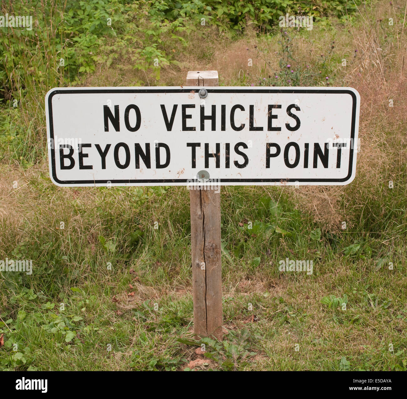 No vehicles sign in rural setting Stock Photo - Alamy