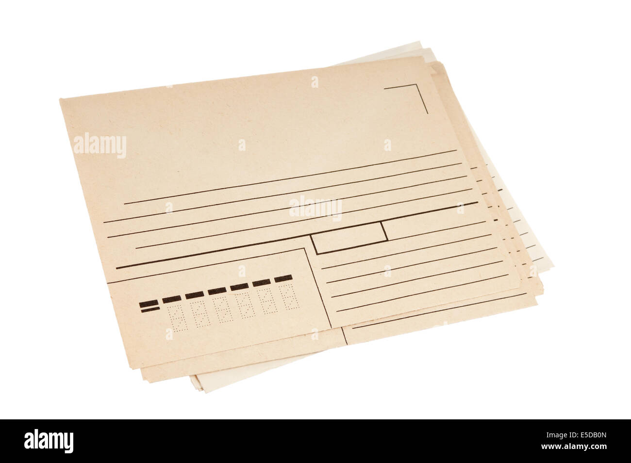 stack of mail envelopes isolated on white background Stock Photo - Alamy