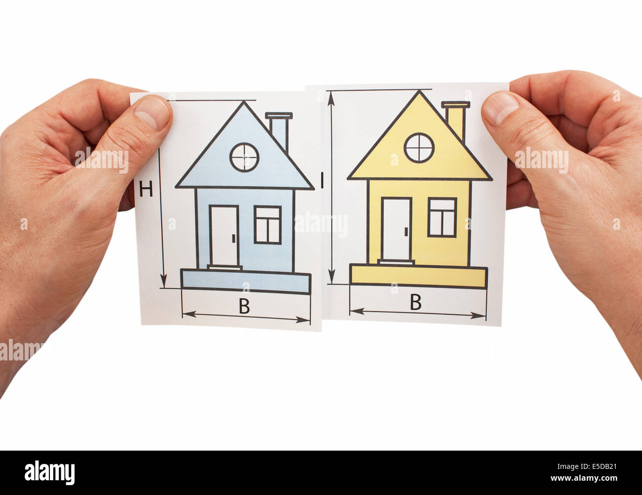 development drawings in hand isolated on white background Stock Photo ...