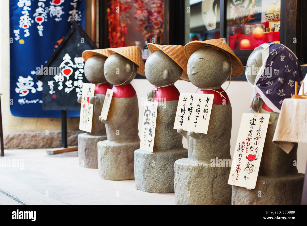 Asia, Japan, Honshu, Hiroshima prefecture, Miyajima Island, statues ...