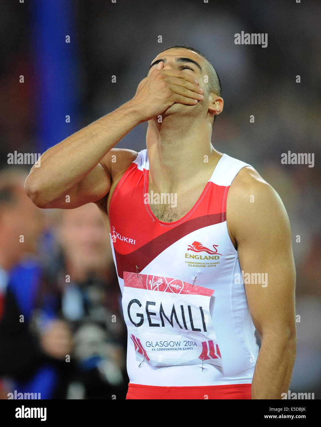ADAM GEMILI WINS SILVER MEDAL MEN'S 100M FINAL HAMPDEN PARK GLASGOW ...