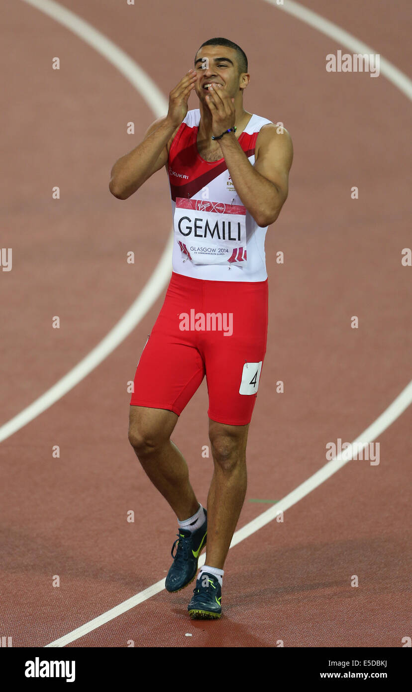 ADAM GEMILI IS SHOCKED AT HIS 100 METRES FINAL HAMPDEN PARK GLASGOW ...