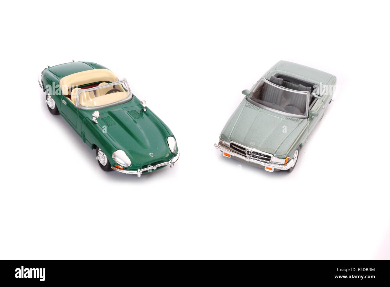 2 replica toy cars - A Jaguar E Cabriolet (1961) and Mercedes Benz ...
