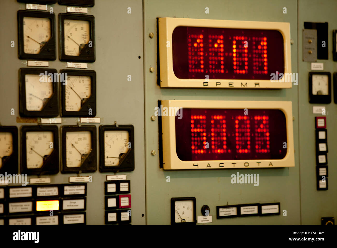 Russian old electrics power station circuits dials Stock Photo - Alamy