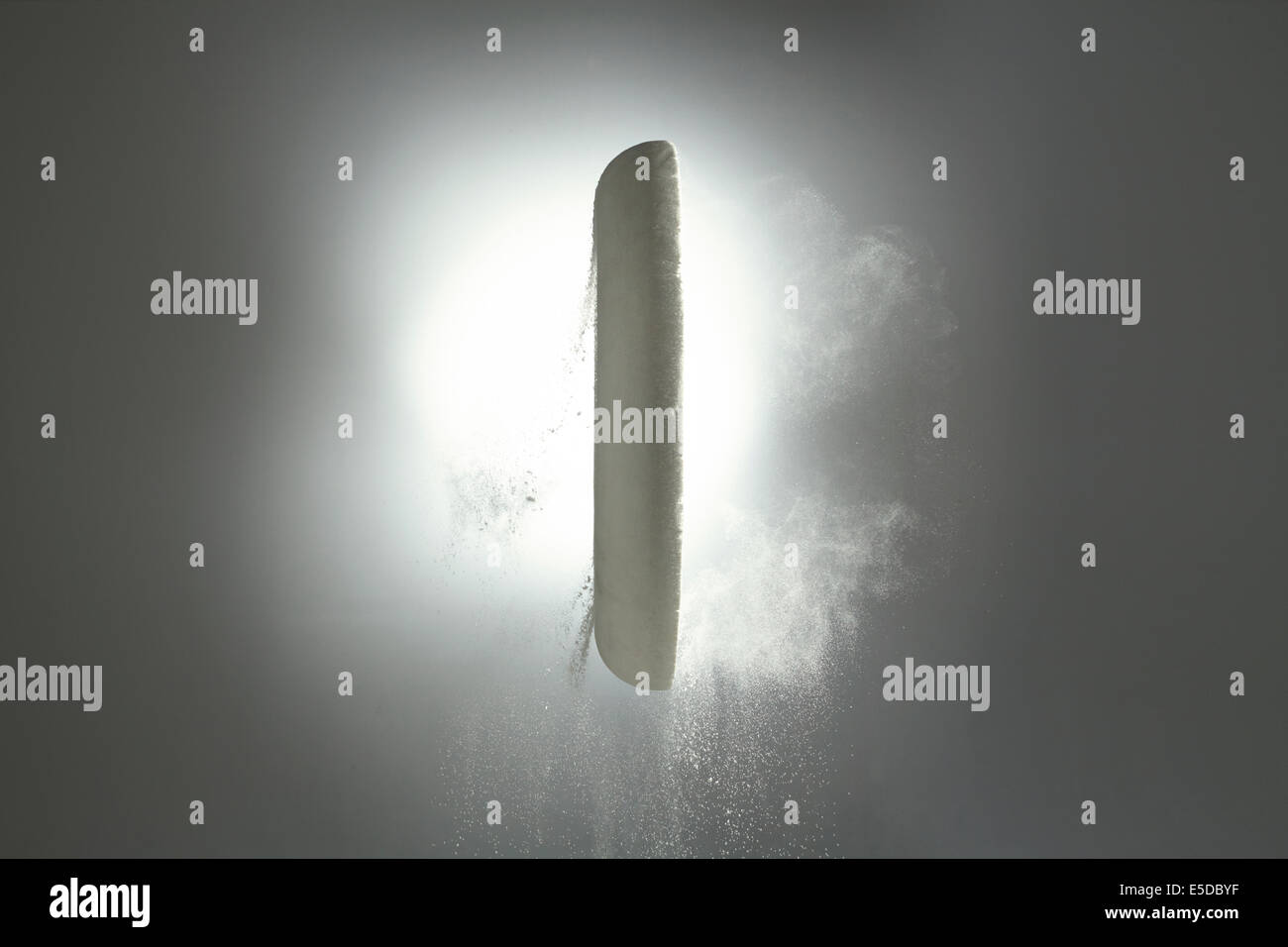 Talcum powder explosion on Styrofoam on white background Stock Photo ...