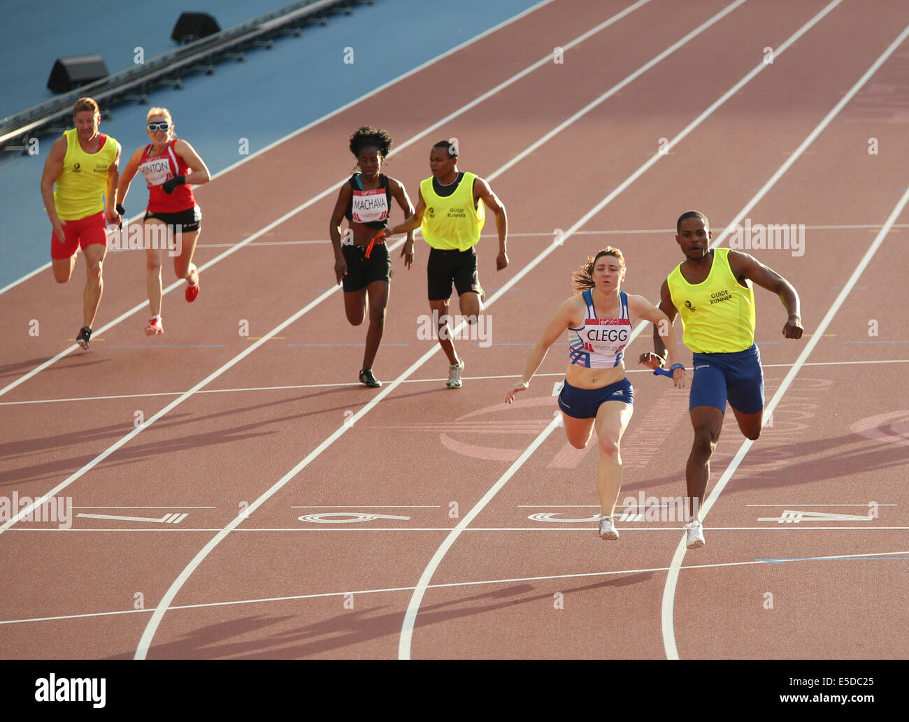 LIBBY CLEGG WINS 100 METRES T11/12 HAMPDEN PARK GLASGOW SCOTLAND 28 ...