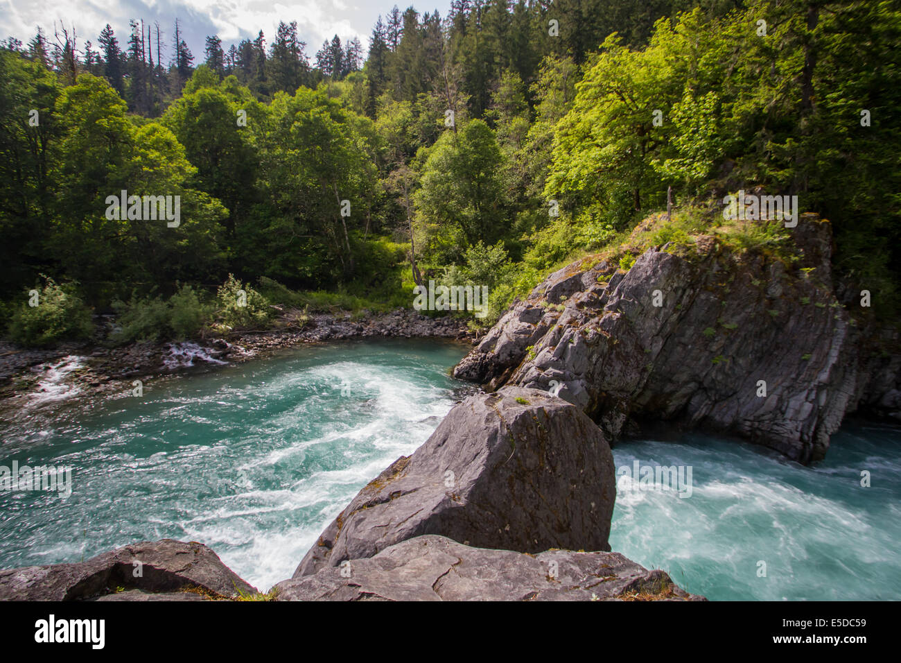 The Goblin Gates, a narrow gorge on the Elwha River in the Pacific ...