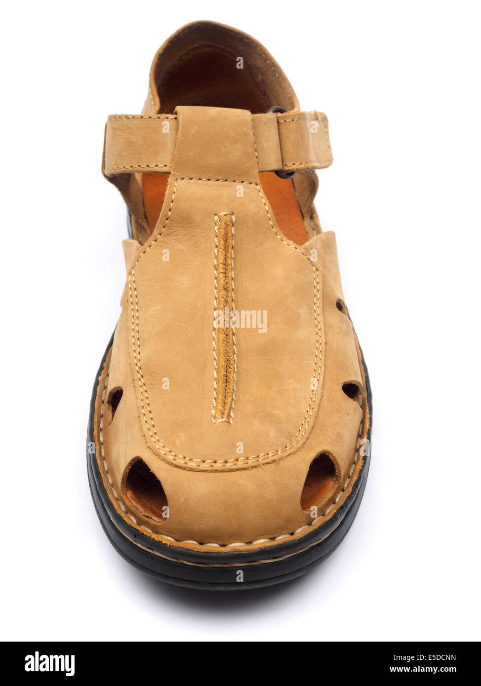 Men's leather sandal cut out isolated on white background Stock Photo ...