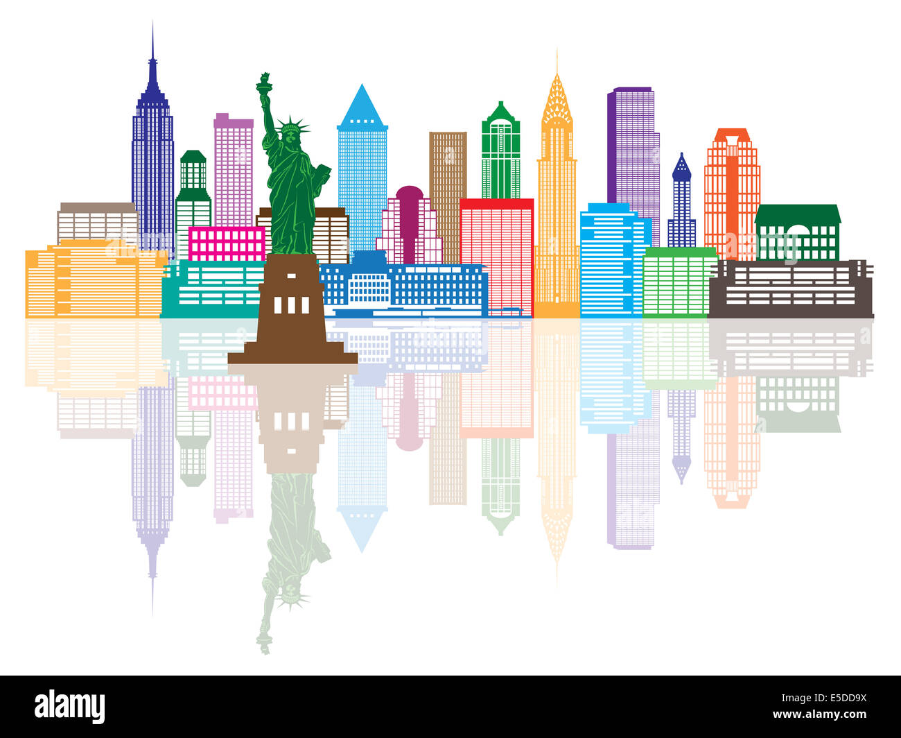 City Skyline Color Drawing