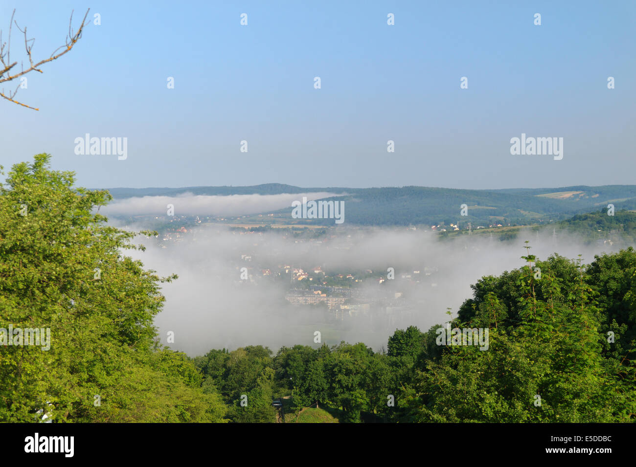 town in a fog Stock Photo - Alamy