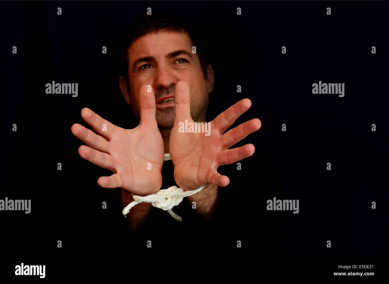 Hands Tied Up With Rope Stock Photos & Hands Tied Up With Rope Stock ...