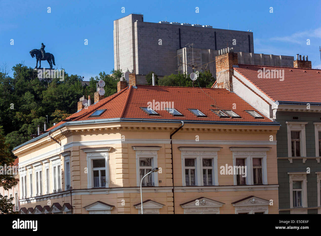 The National Monument Prague Vitkov Hill, Equestrian bronze statue of ...