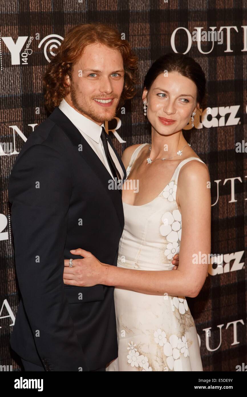 New York, NY, USA. 28th July, 2014. Sam Heughan, Caitriona Balfe at ...