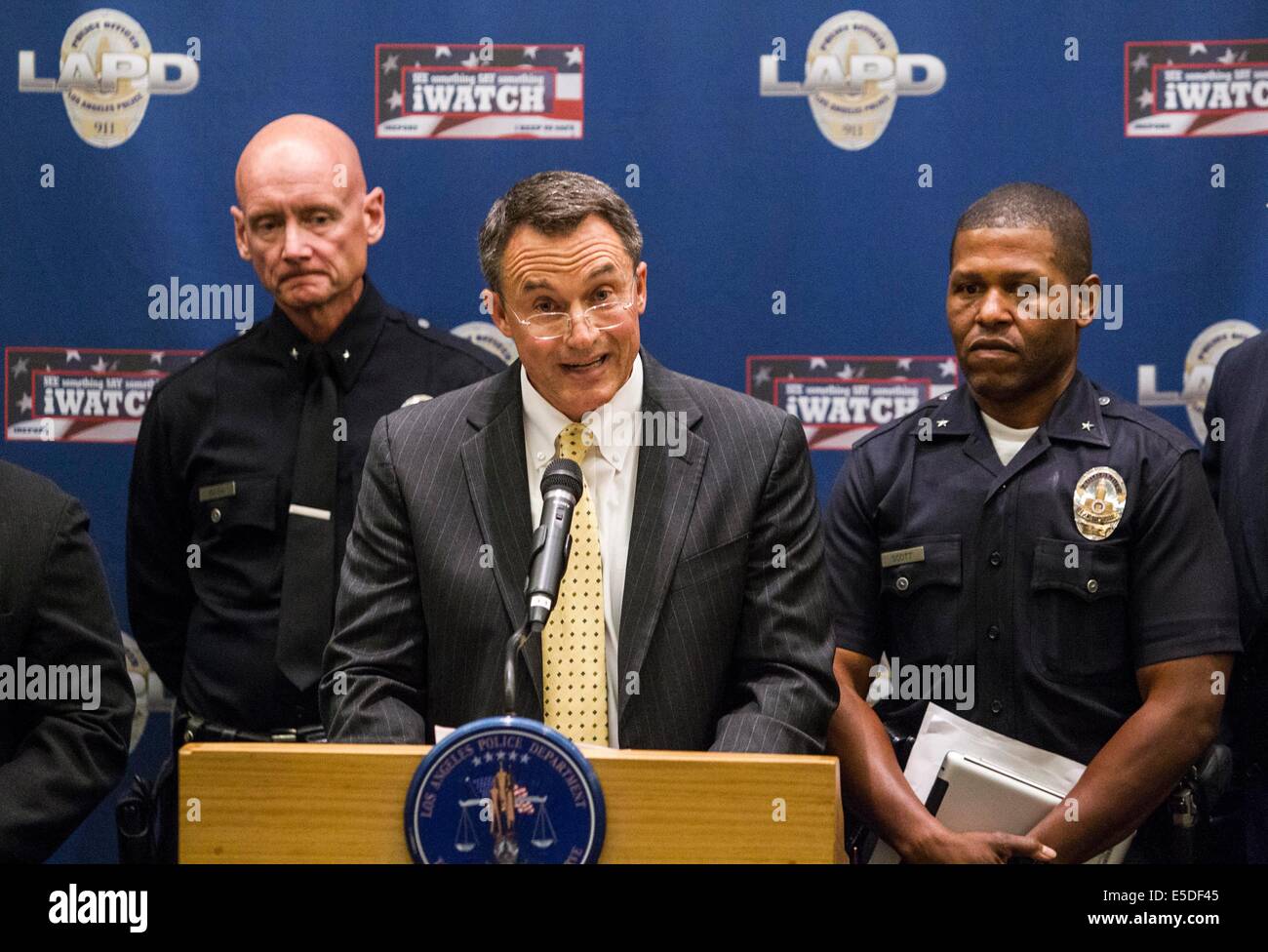 Los Angeles, USA. 28th July, 2014. Senior officers of Los Angeles ...