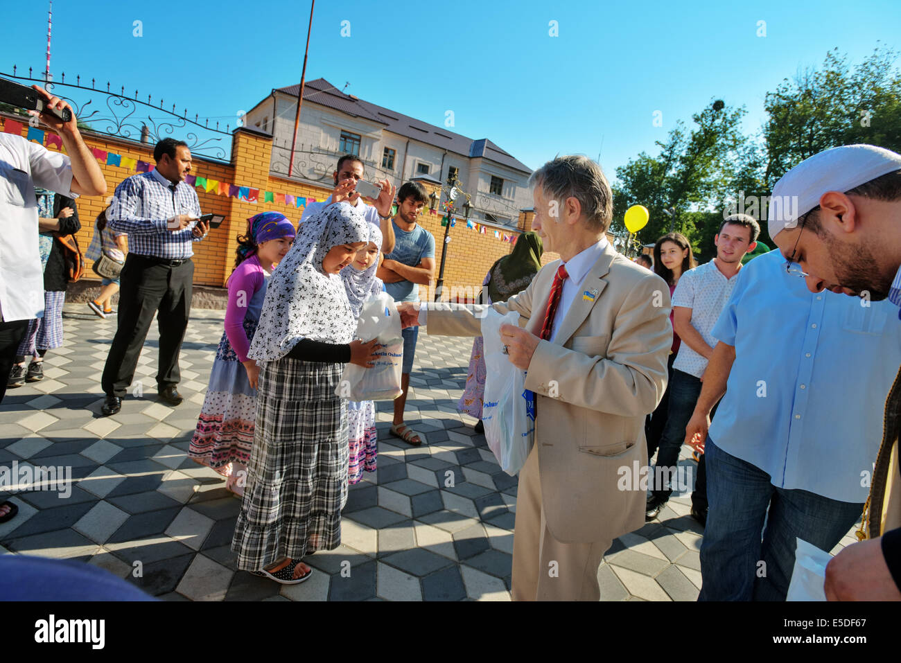 Kiev, Ukraine. 28th July, 2014. Mustafa Dzhemilev and Refat Chubarov on ...
