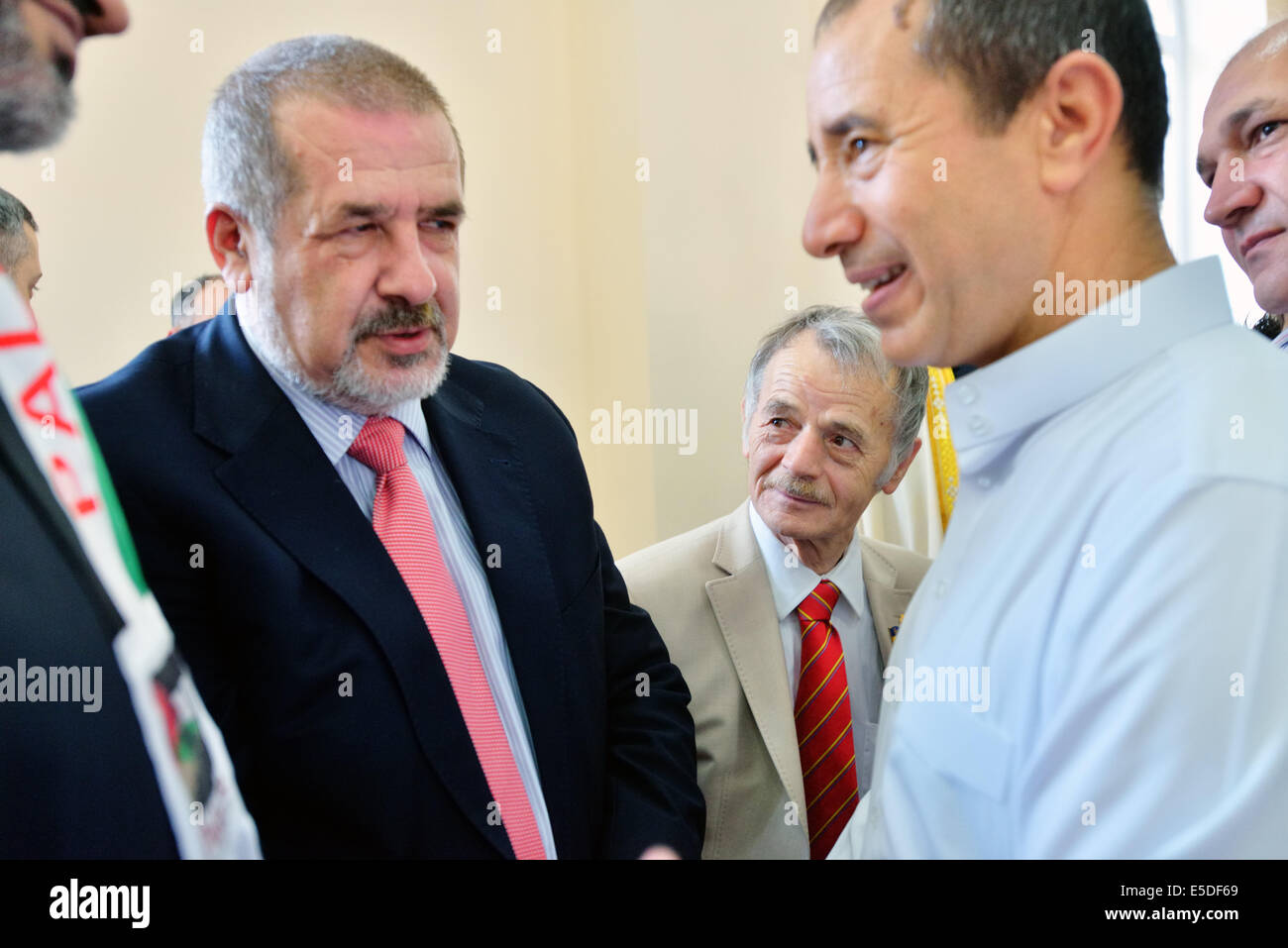 Kiev, Ukraine. 28th July, 2014. Mustafa Dzhemilev and Refat Chubarov on ...