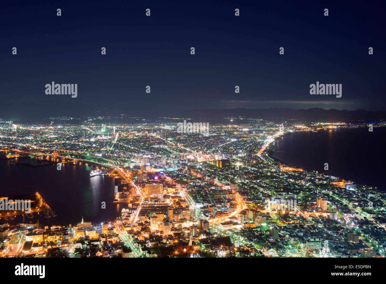 Asia; Japan; Hokkaido; Hakodate Bay night view Stock Photo - Alamy