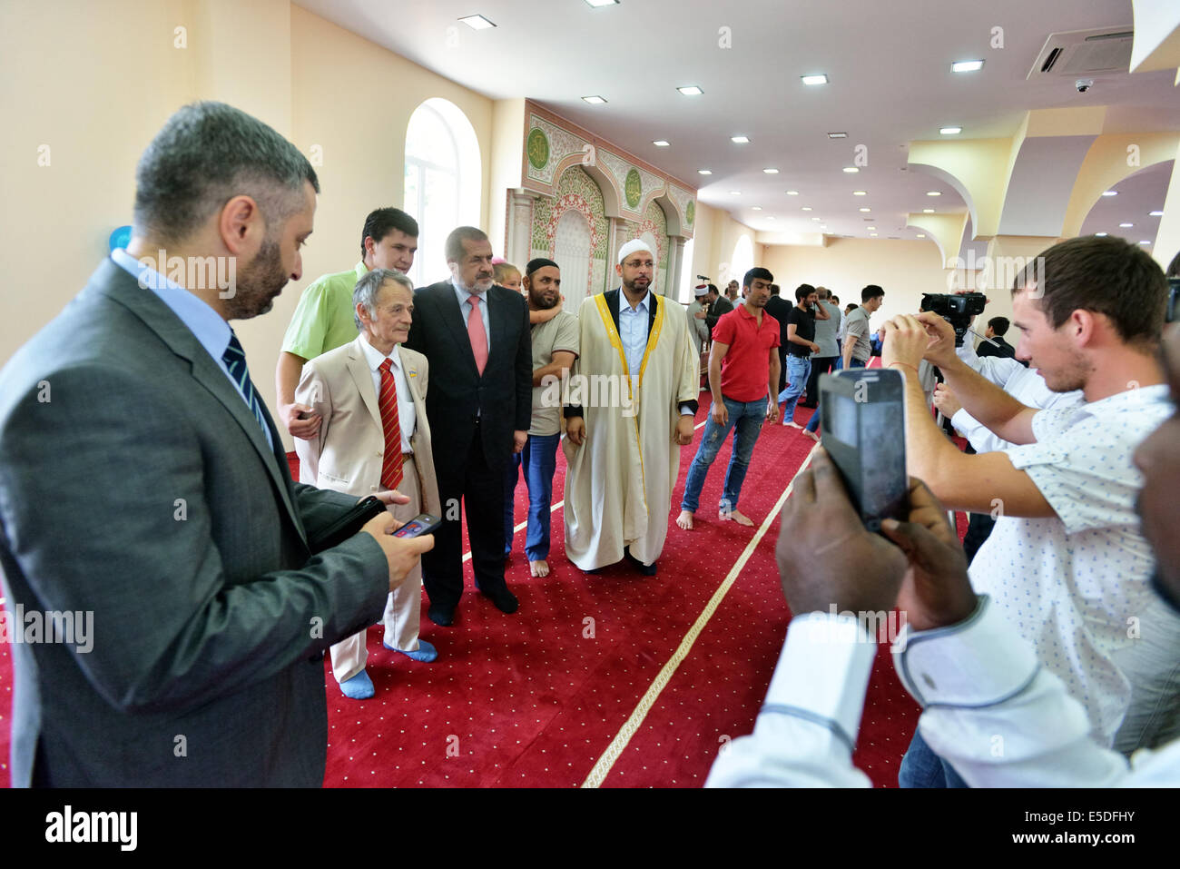 Kiev, Ukraine. 28th July, 2014. Mustafa Dzhemilev and Refat Chubarov on ...
