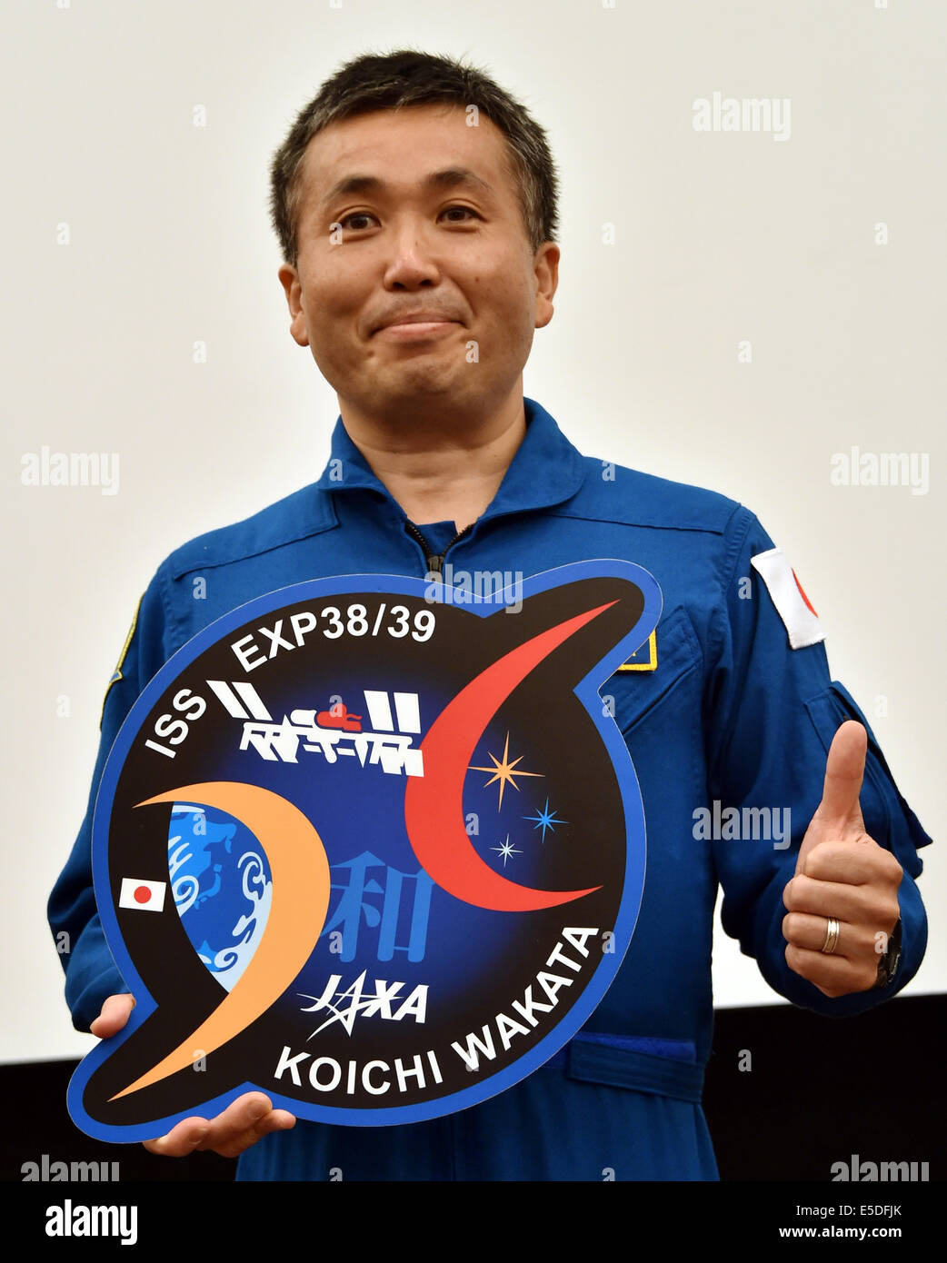 July 29, 2014, Tokyo, Japan - Japanese astronaut Koichi Wakata gives a ...