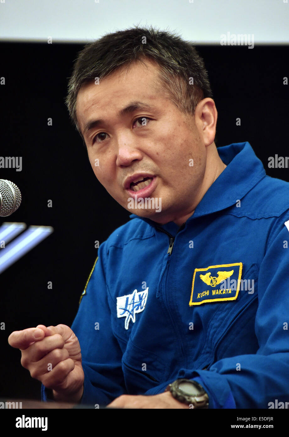July 29, 2014, Tokyo, Japan - Japanese astronaut Koichi Wakata speaks ...