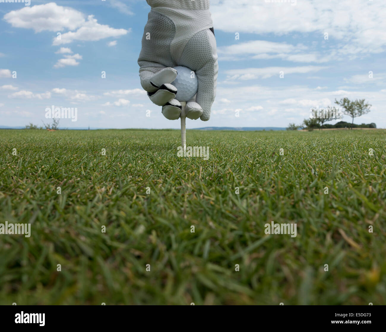 A golf ball is placed on a tee, Germany Stock Photo - Alamy