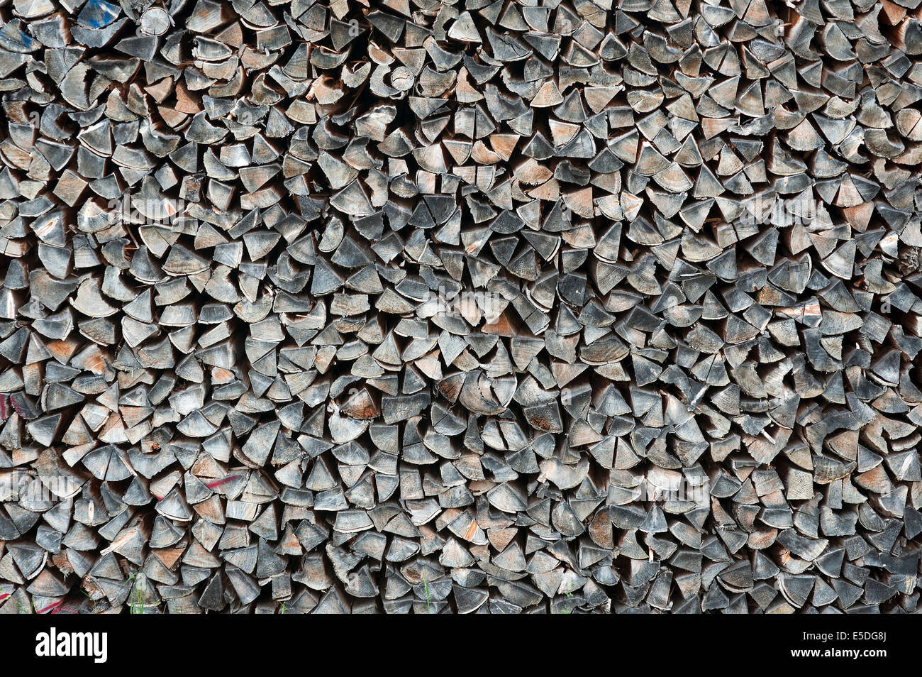 Seasoned, stacked firewood, Bavaria, Germany Stock Photo - Alamy