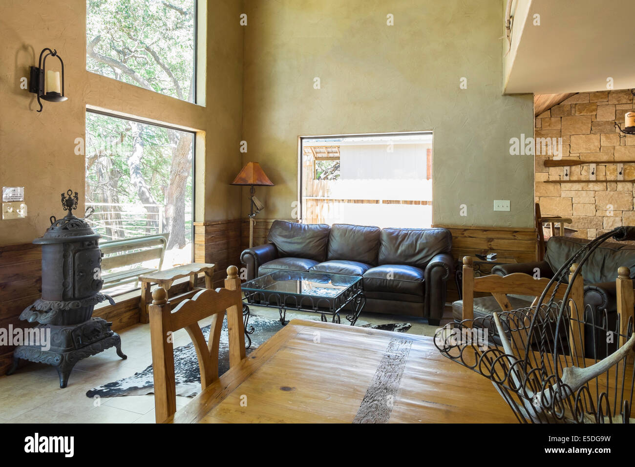 USA, Texas, Farm House Interior Stock Photo - Alamy