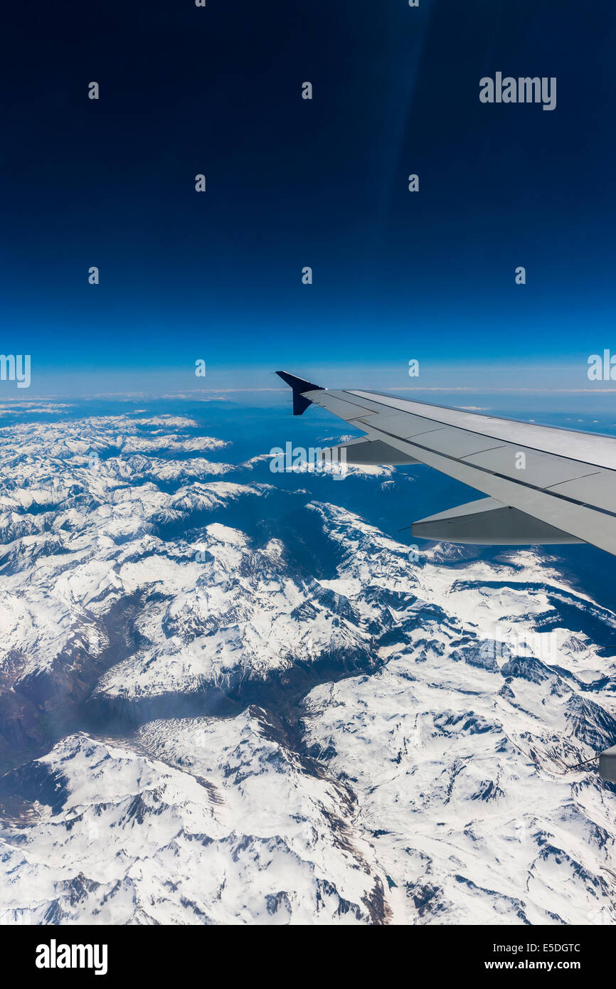 Aerial view, Flightplane over the Alps Stock Photo - Alamy