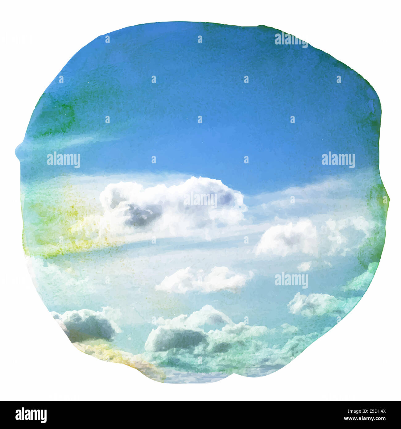 Blue sky watercolor abstract Cut Out Stock Images & Pictures - Alamy