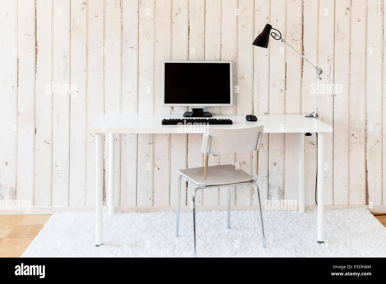Simple home office with personal computer Stock Photo - Alamy
