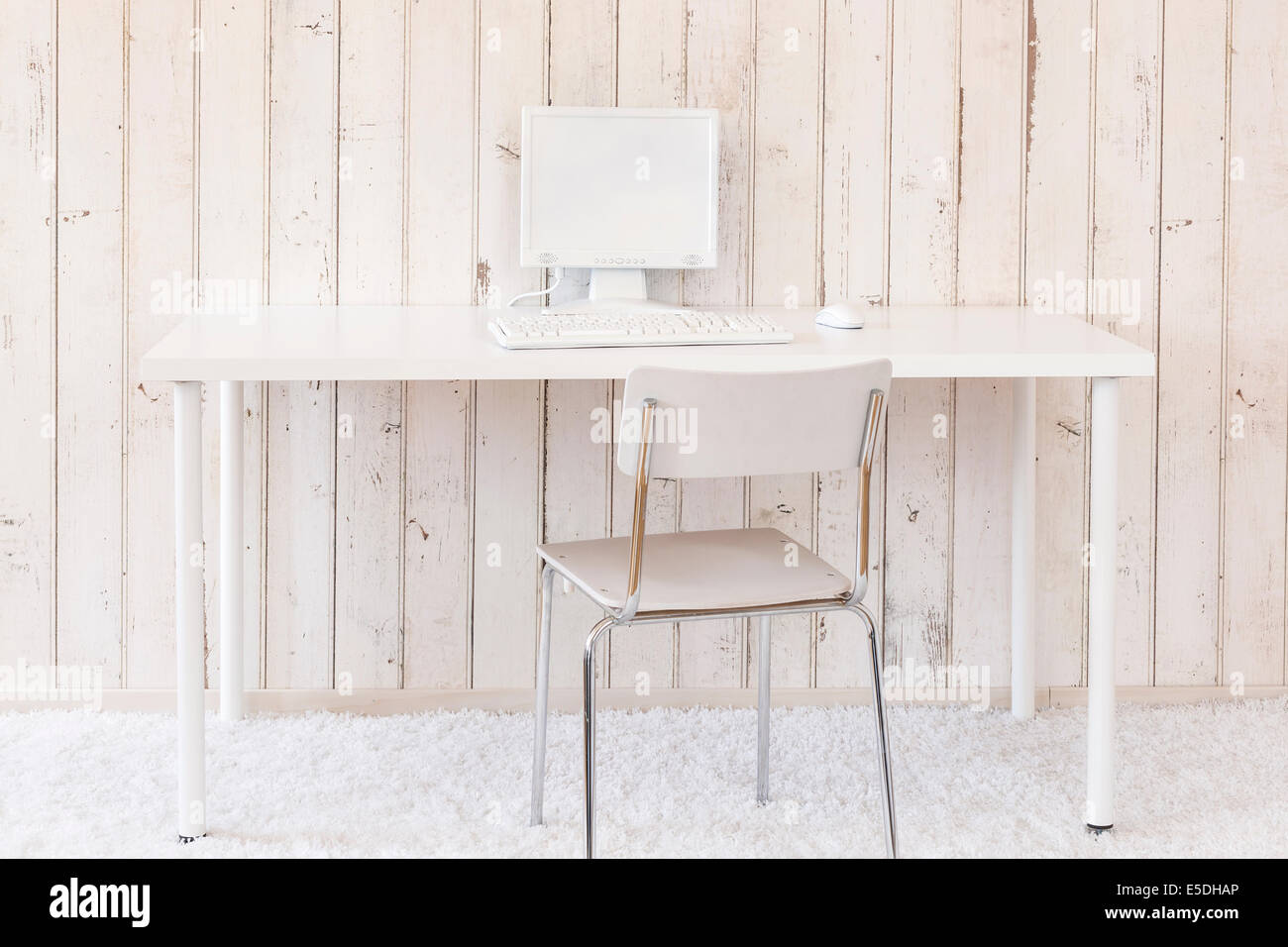 Simple home office with personal computer Stock Photo - Alamy