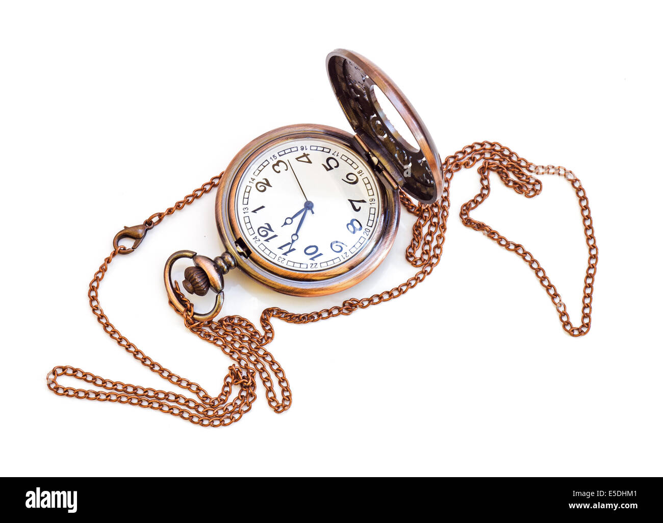 Beautiful photos of vintage watches on a chain. Isolated on white Stock ...