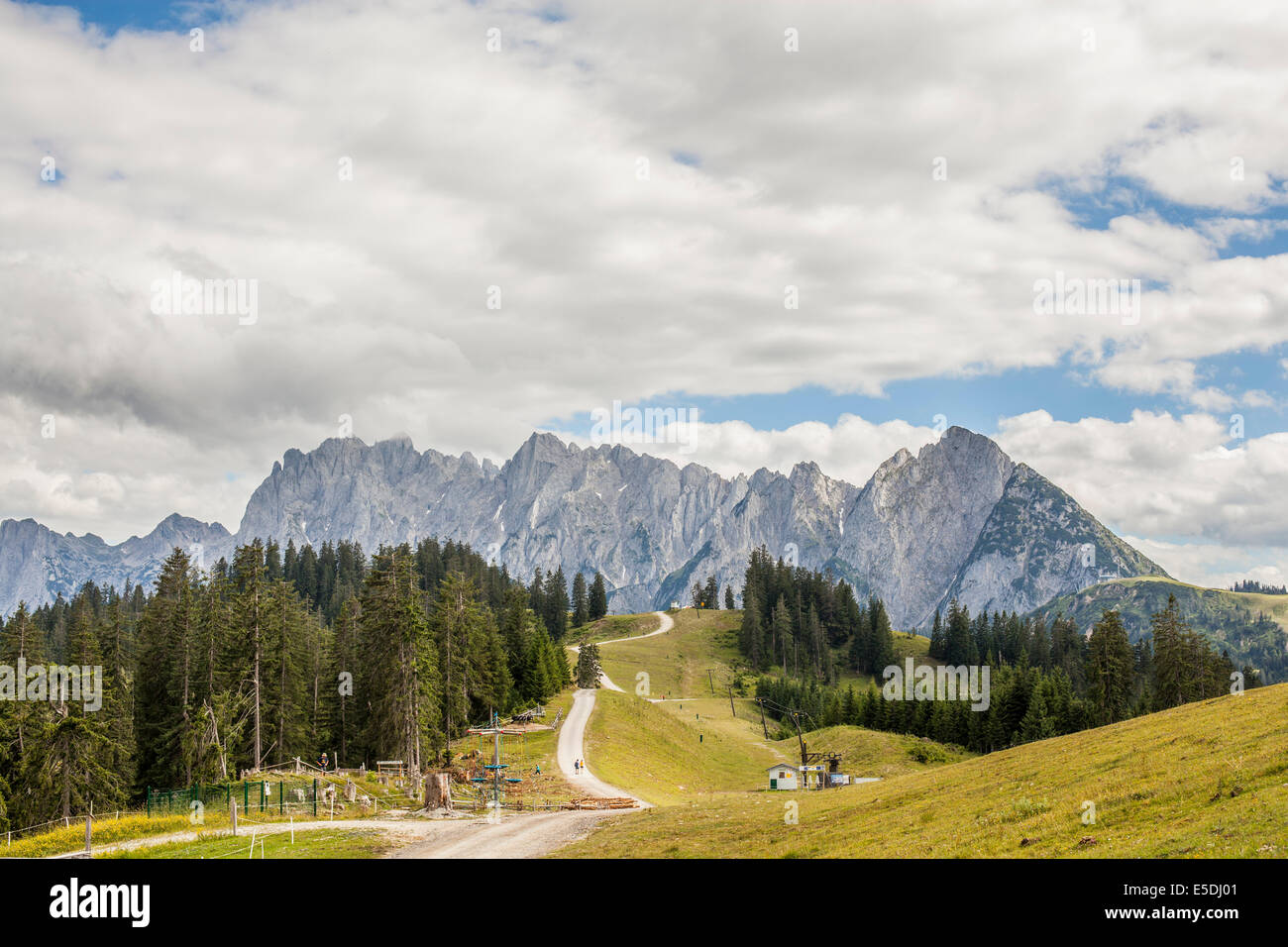 Austria, Gosau, View to Dachstein Mountains Stock Photo - Alamy