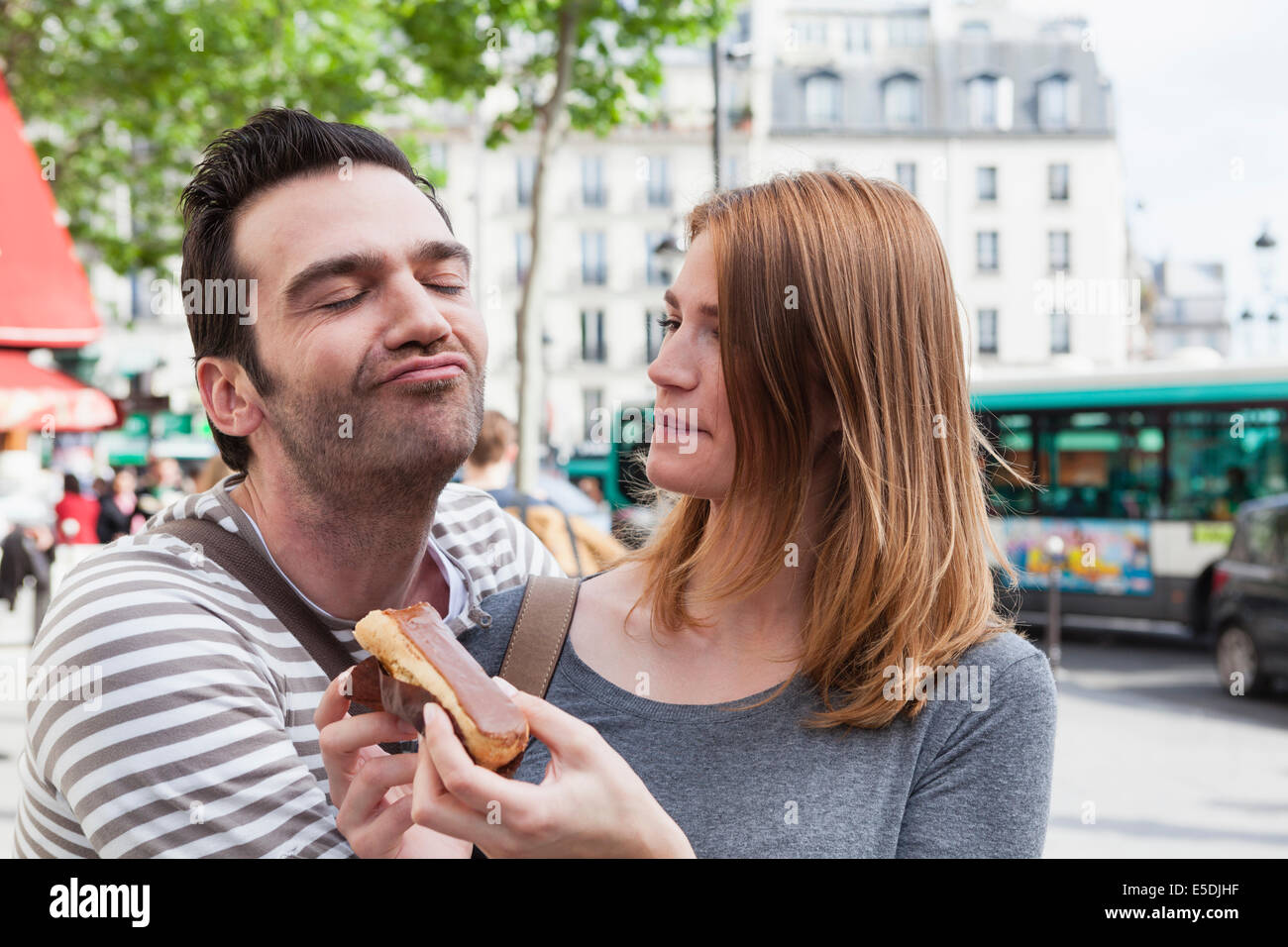 France, Paris, portrait of happy couple having fun Stock Photo - Alamy
