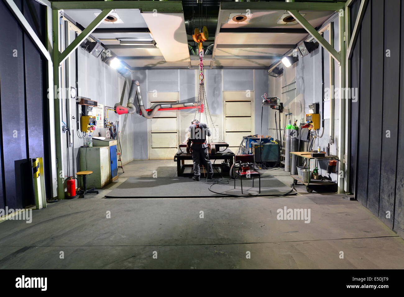 Workplace of a welder Stock Photo - Alamy
