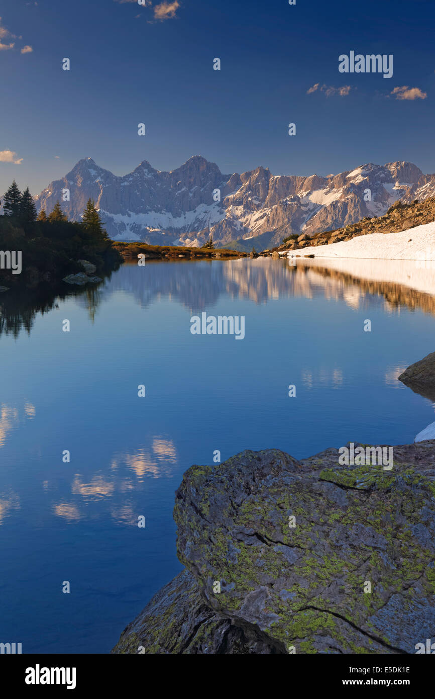 Austria, Styria, Liezen District, Tauern, View to Dachstein, Lake ...