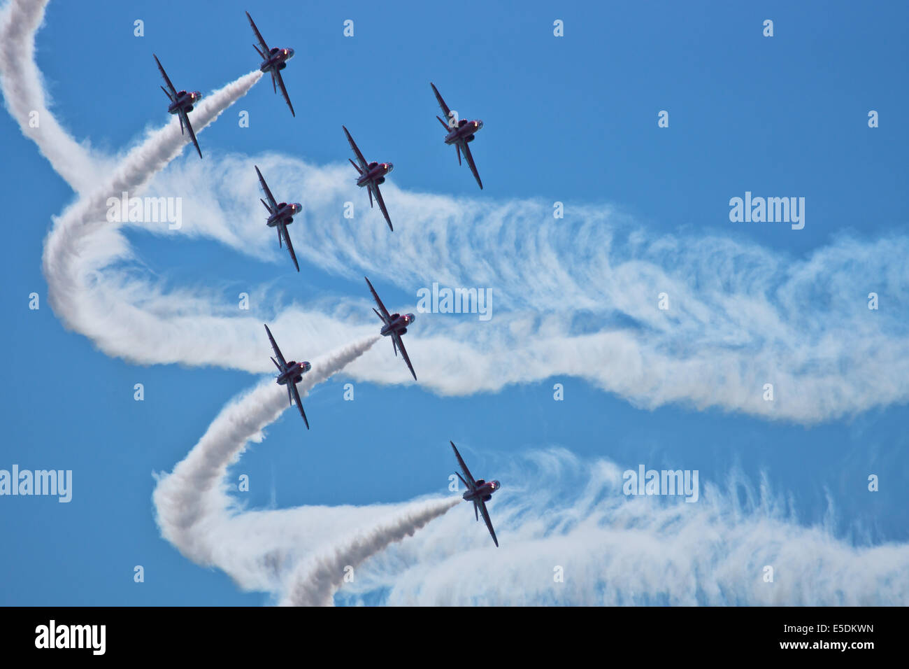 Red Arrows aerobatic Display team Stock Photo - Alamy