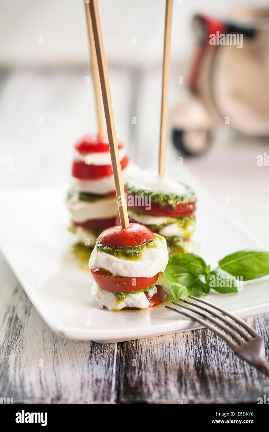 Tomato caprese salad stack on hi-res stock photography and images - Alamy