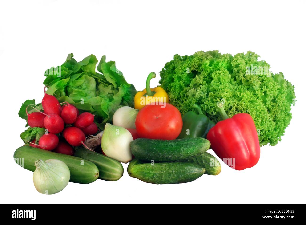 fresh vegetables on white background Stock Photo - Alamy