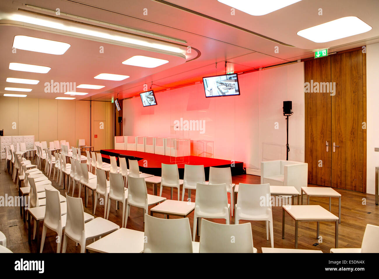 Empty auditorium and podium in a convention center Stock Photo - Alamy
