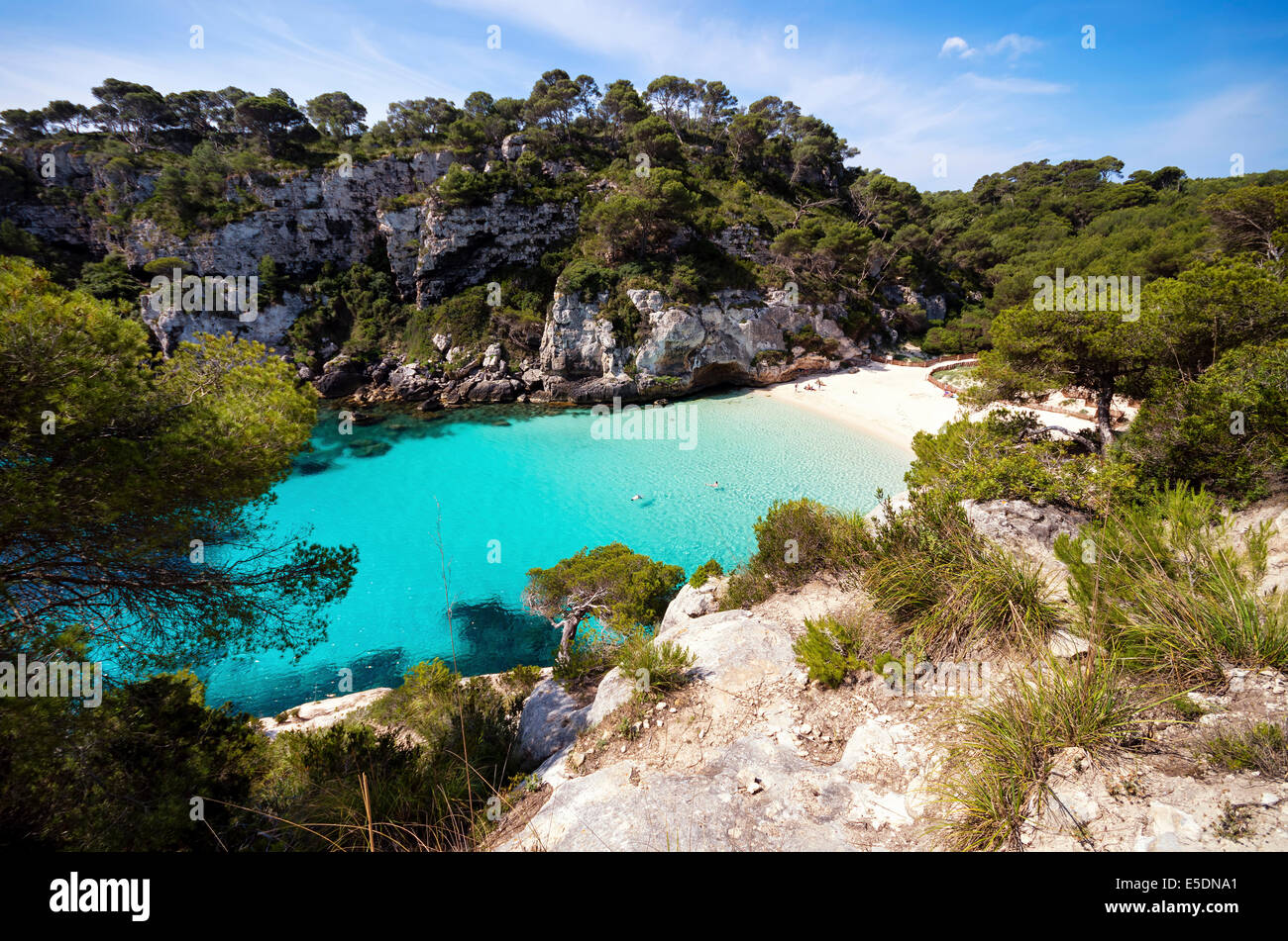 Spain, Balearic Islands, Menorca, Macarella, Cala Macarelleta, Beach ...