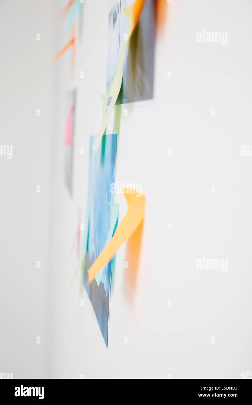 Wall with adhesive notes Stock Photo - Alamy