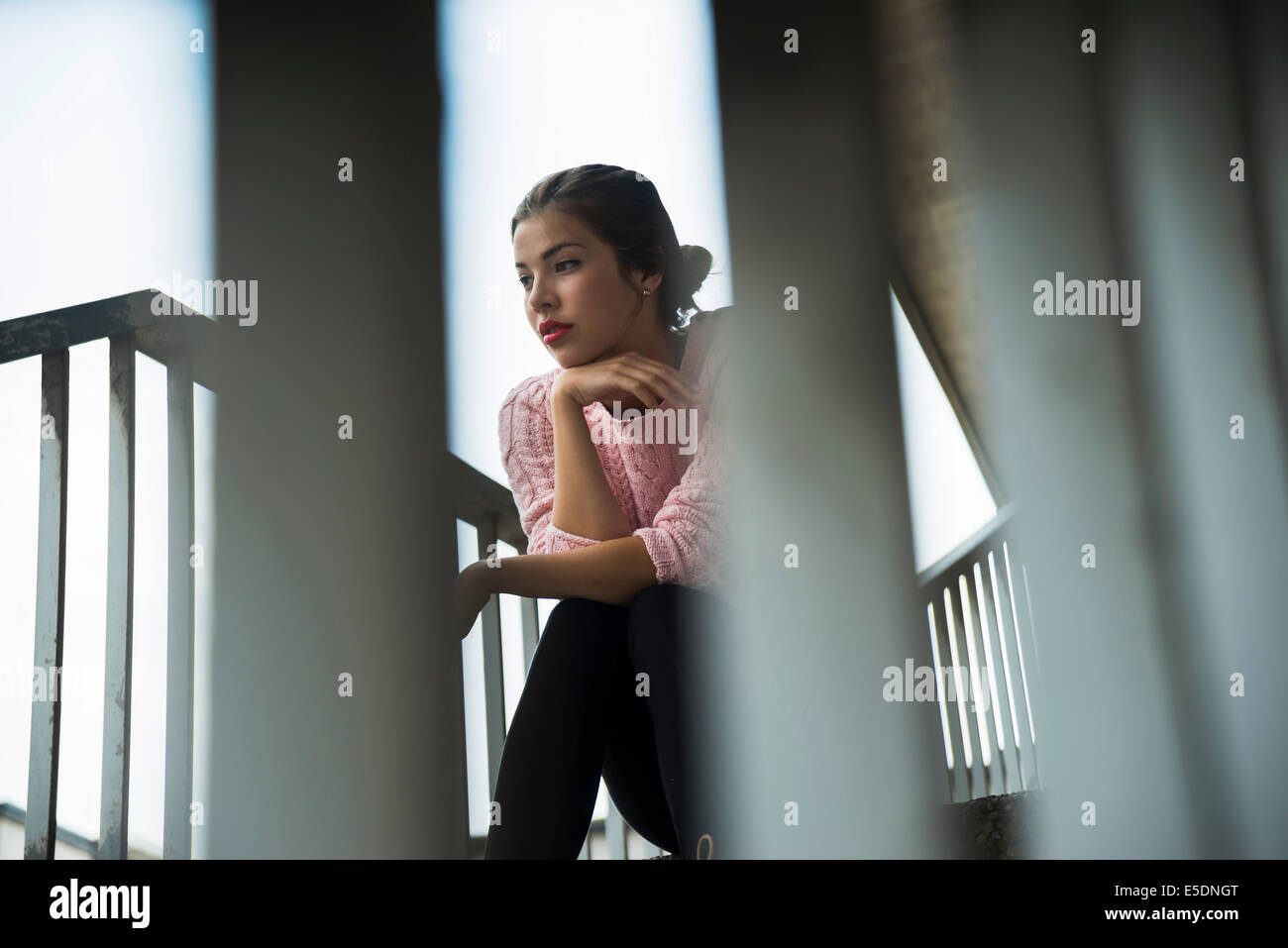 Woman watching back view hi-res stock photography and images - Alamy