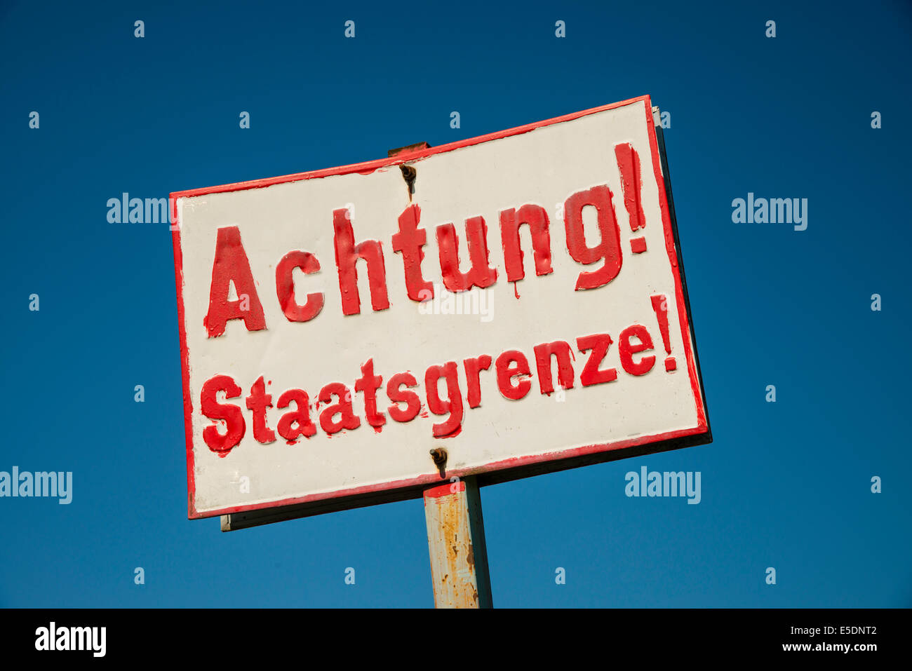 Germany, Border sign, National border Stock Photo - Alamy