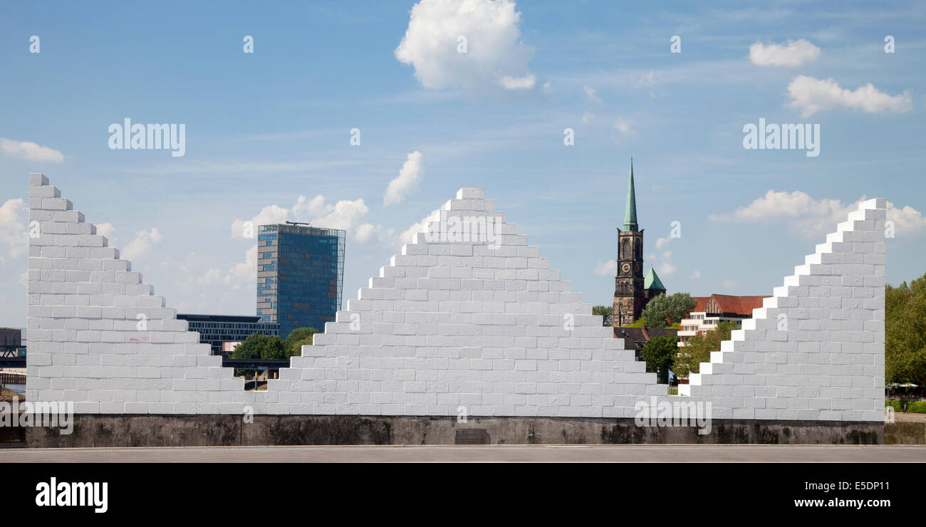 Germany, Bremen, view to white wall on bridge Stock Photo - Alamy